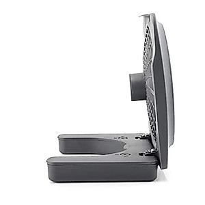 Treva 10-Inch Portable Desktop Air Circulation Battery Fan, 2 Speed, Compact Folding & Tilt Design, with AC Adapter (Graphite)