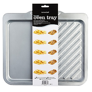 KitchenCraft Divided Baking Tray/Crisper with Non Stick Finish, 40 x 35.5 cm