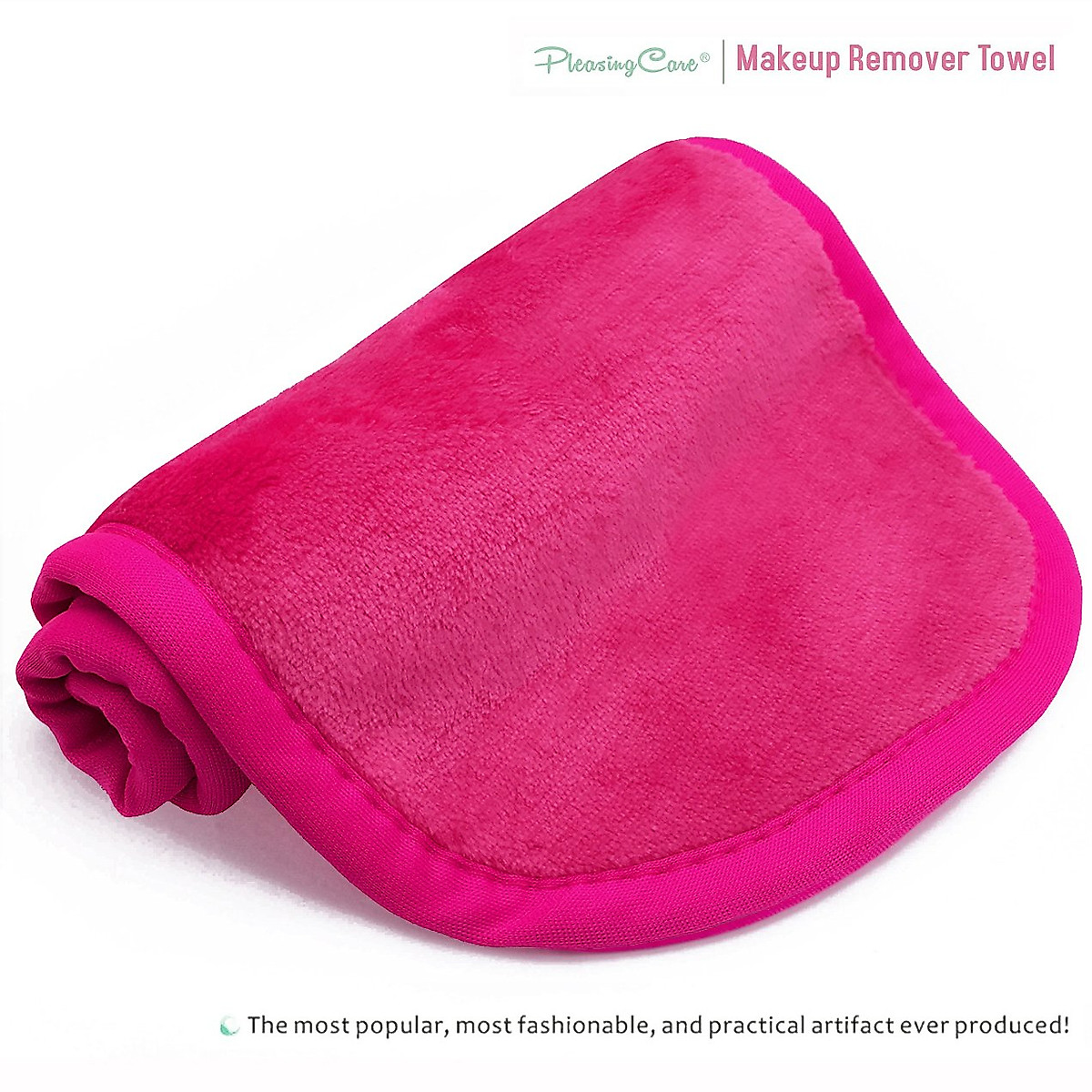 Makeup Remover Cloth Clean Towel, Reusable Facial Cleansing Towel - Chemical Free, Remove Makeup Instantly with Just Water - Money-back Satisfaction Guaranty (1 Rosy)