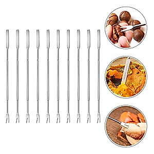 Luxshiny Oyster Crackers Oyster Crackers Oyster Crackers 10 Pcs Stainless Kitchen Picnic Seafood Tools Lobster Forks Set Crab Leg Forks Picks Steel Seafood Forks Ar Multitool Mini Forks