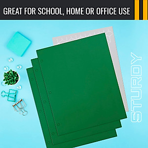 Two Pocket Portfolio Folders, 50-Pack, Green, Letter Size Paper Folders, by Better Office Products, 50 Pieces, Green