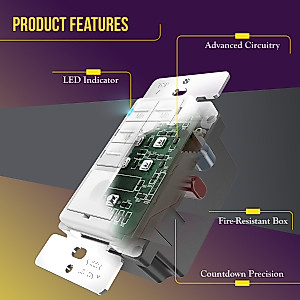 ENERLITES Countdown Timer Switch for Bathroom Fans and Lights, 1-30 Min, Neutral Wire Required, UL Listed, White