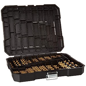 Metric 230 Pieces Titanium Twist Drill Bit Set, 135° Tip High Speed Steel, Size from 1mm up to 10mm, Ideal Drilling in Wood/Cast Iron/Aluminum Alloy/Plastic/Fiberglass, with Hard Storage