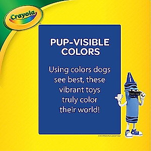 Crayola for Pets 2pk Balls in Pup-Visible Colors Dogs See Best, Embossed Texture for Easy Grip Fetch and Chew, TPR, Rubber Chew Toys for Dogs, Yellow + Blue Tennis Ball Style Dog Toys