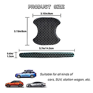 JULOPO Car Door Handle Door Cup Reflective Sticker car Door Protection to Prevent Scratches and collisions Both Protector and Decorate (8PCS Black)