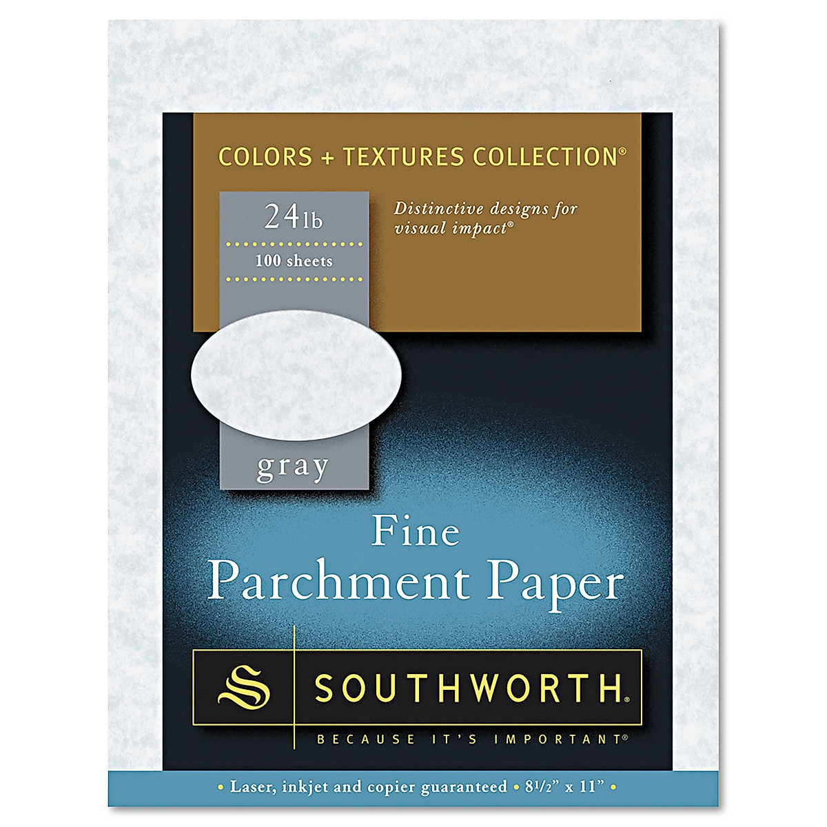 Southworth P974CK336 Parchment Specialty Paper Gray 24 lb. 8 1/2 x 11 100/Box