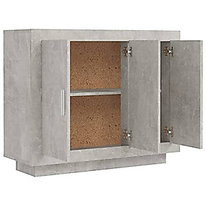 loibinfen Sideboard Buffet Server Storage Cabinet with 3 Doors, Console Table Home Kitchen Sideboard Dining Room Furniture Entryway Cupboard, Concrete Gray 36.2"x13.8"x29.5" -AA