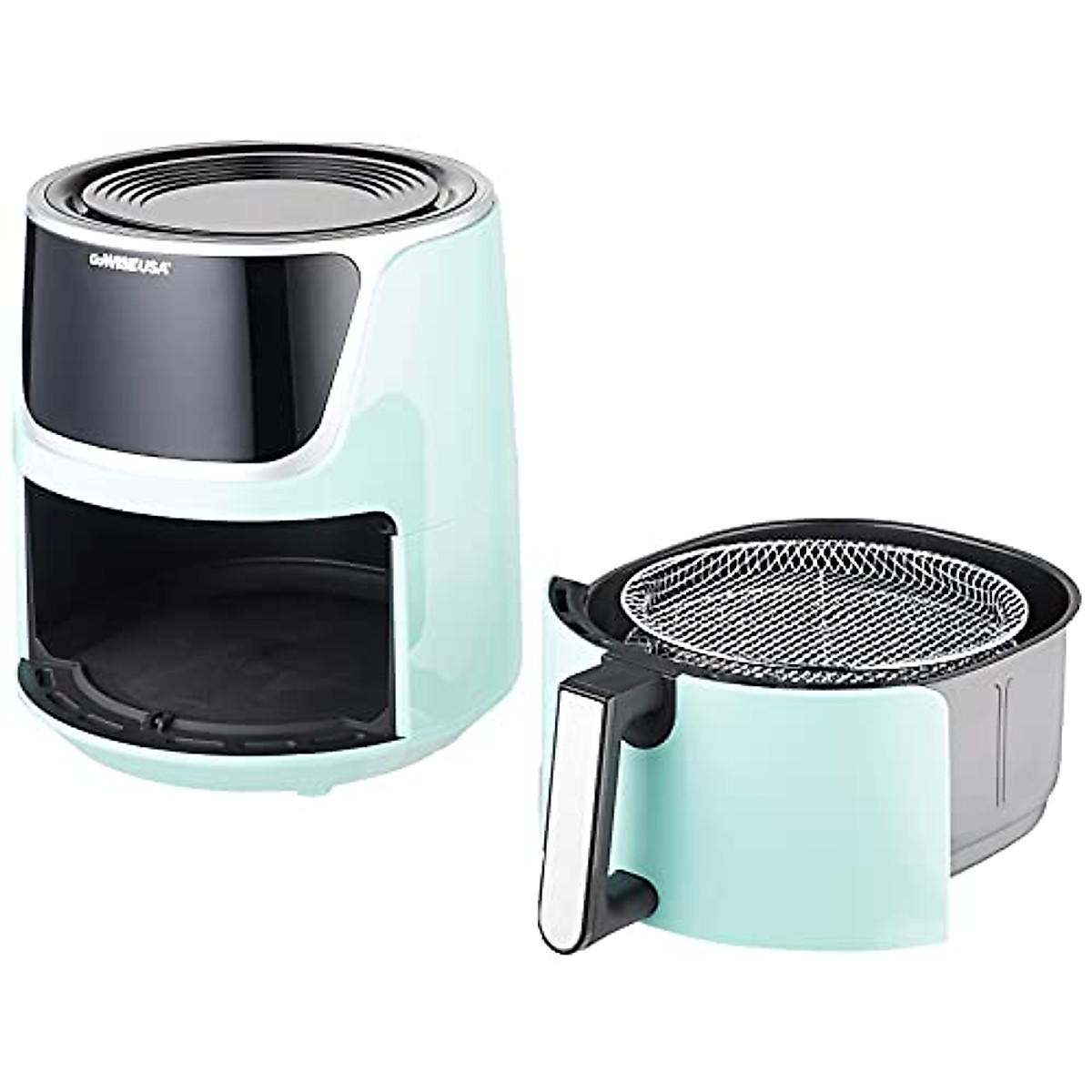 GoWISE USA GW22954 7-Quart Electric Air Fryer with Dehydrator& 3 Stackable Racks, Digital Touchscreen with 8 Functions + Recipes, 7.0-Qt, Mint/Silver