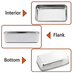 P&P CHEF Loaf Pan Set of 2, 9-inch Bread Pans, Stainless Steel Loaf Toast Baking Pans For Bread Meatloaf Lasagna Cake, Healthy & Non Toxic,Deep Side & Smooth Roll, Oven & Dishwasher Safe
