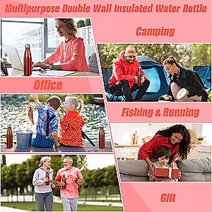 Sfee Insulated Water Bottle, 17oz Stainless Steel Water Bottles, Double Wall Vacuum Reusable Water Bottles Leak Proof BPA-FREE Sports Bottle Cup Keep Hot&Cold for Running Gym Workout Cycling Kids(Red)