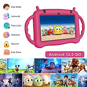 Fivahiva Kids Tablet, 7 inch Android 12.0 Tablet for Kids 2-6, 2GB 32GB Toddler Tablet with Bluetooth, WiFi, GMS, Parental Control, Dual Camera, Shockproof Case, Educational, Games