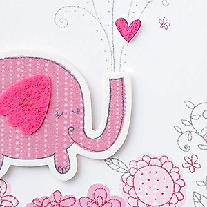 Hallmark Baby Shower Card for Baby Girl (Pink Elephant)