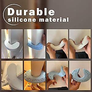 Happlife Finger Pinch Guard (Pack of 6) - Durable Silicone Door Stopper - Prevent Slamming Door Stoppers - Prevent Door Finger Pinch lnjuries - Door Stopper Finger Pinch Guard, White Blue Pink