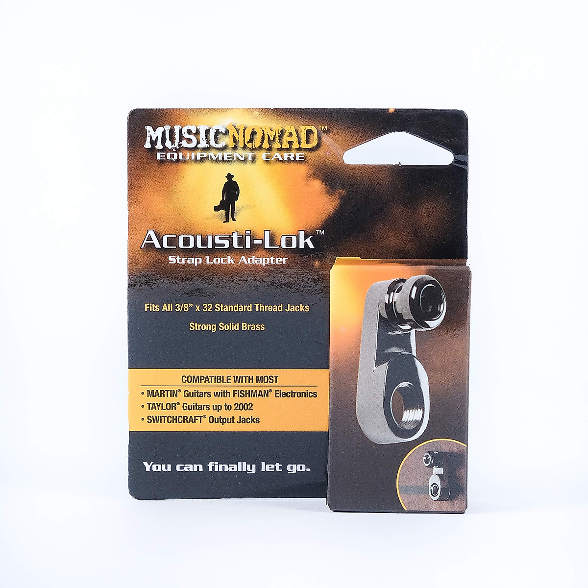 MusicNomad Acousti-Lok Strap Lock Adapter for Standard Output Jacks for Acoustic Guitars (MN270)
