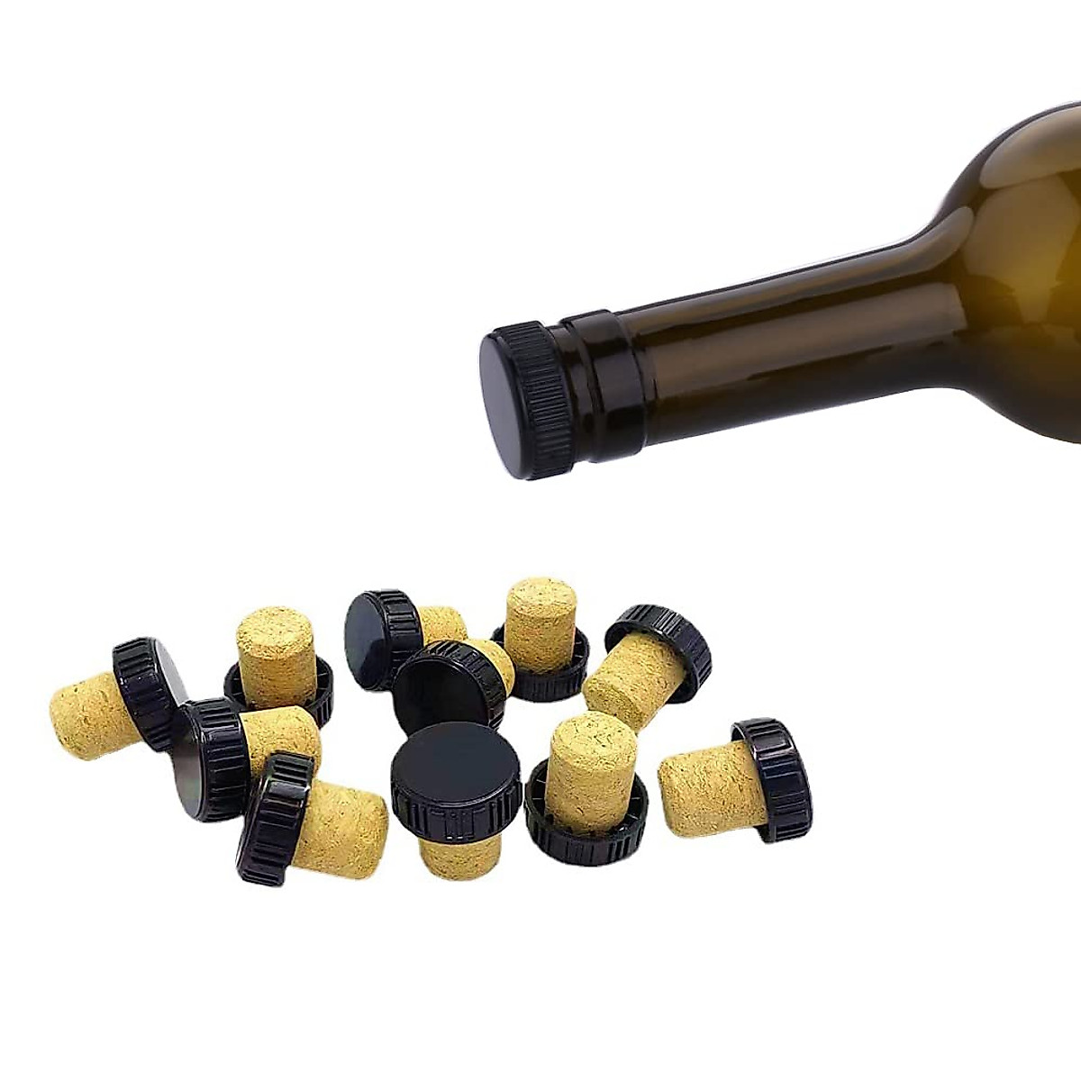 30 Pcs T-Shaped Wine Bottle Corks, T-Shaped Cork Plugs, Reusable Wine Bottle Stopper, Wine Bottle Cork Stopper with Plastic Tops, Sealing Plug Bottle Stopper for Wine Beer Bottle Glass Bottles
