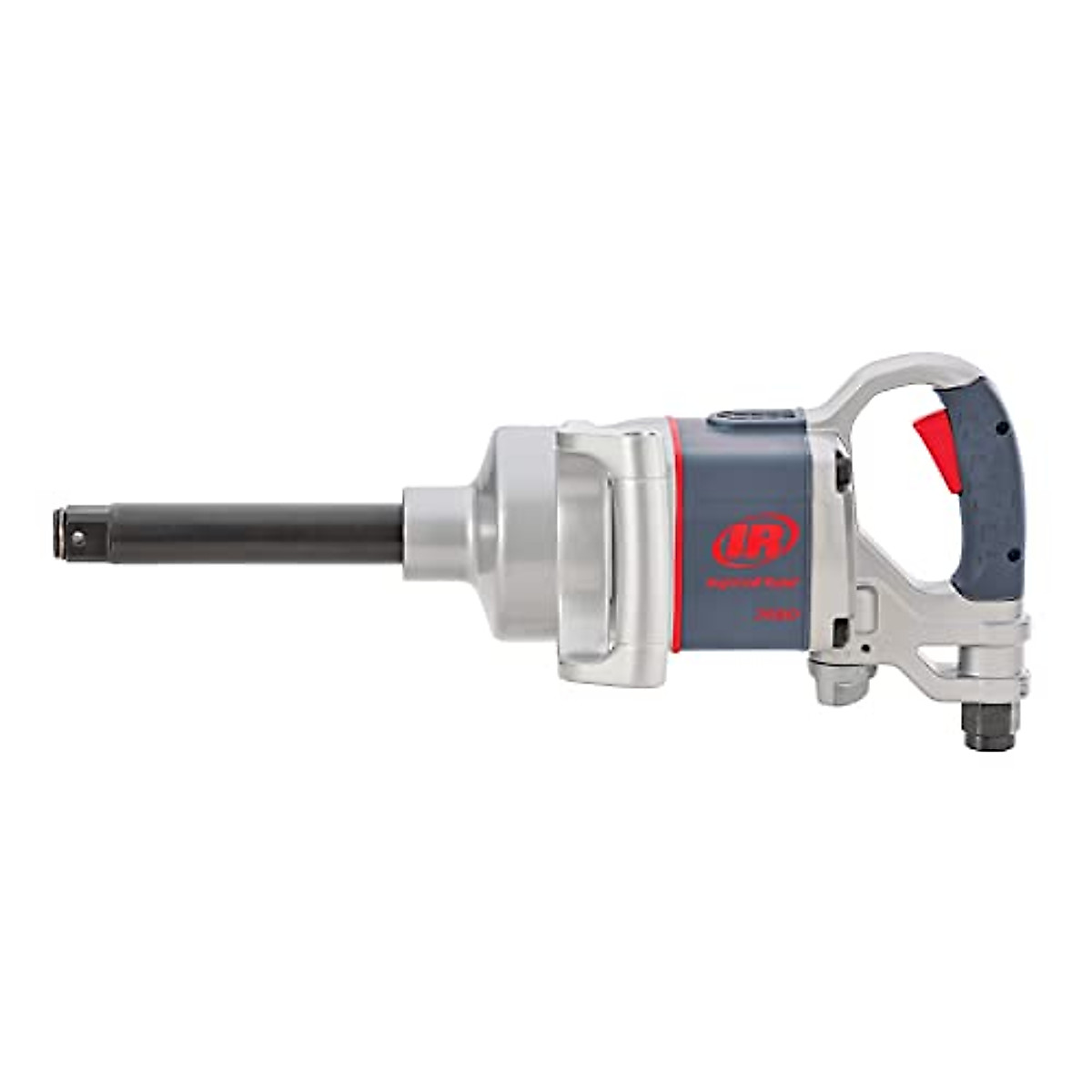 Ingersoll Rand 2850MAX-6 1" Extended Anvil Impact Wrench - 6" Extension, Lightweight Design, Powerful Reverse Torque Output Up to 2100 ft-lbs, Heavy Duty, 5500 RPM, 360 Degree Handle, Gray
