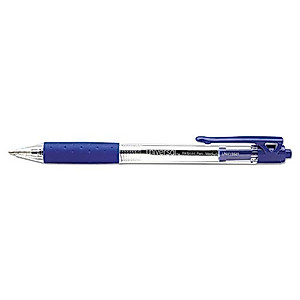 Universal Comfort Grip Ballpoint Pen, Retractable, Medium 1 Mm, Blue Ink, Clear Barrel, Dozen
