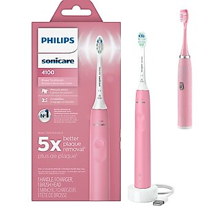 PHILIPS Sonicare ProtectiveClean 4100 Rechargeable Electric Toothbrush, Deep Pink - Plaque Control with Pressure Sensor, Up to 2 Weeks Operating Time, Broage Random Color Electric Toothbrush