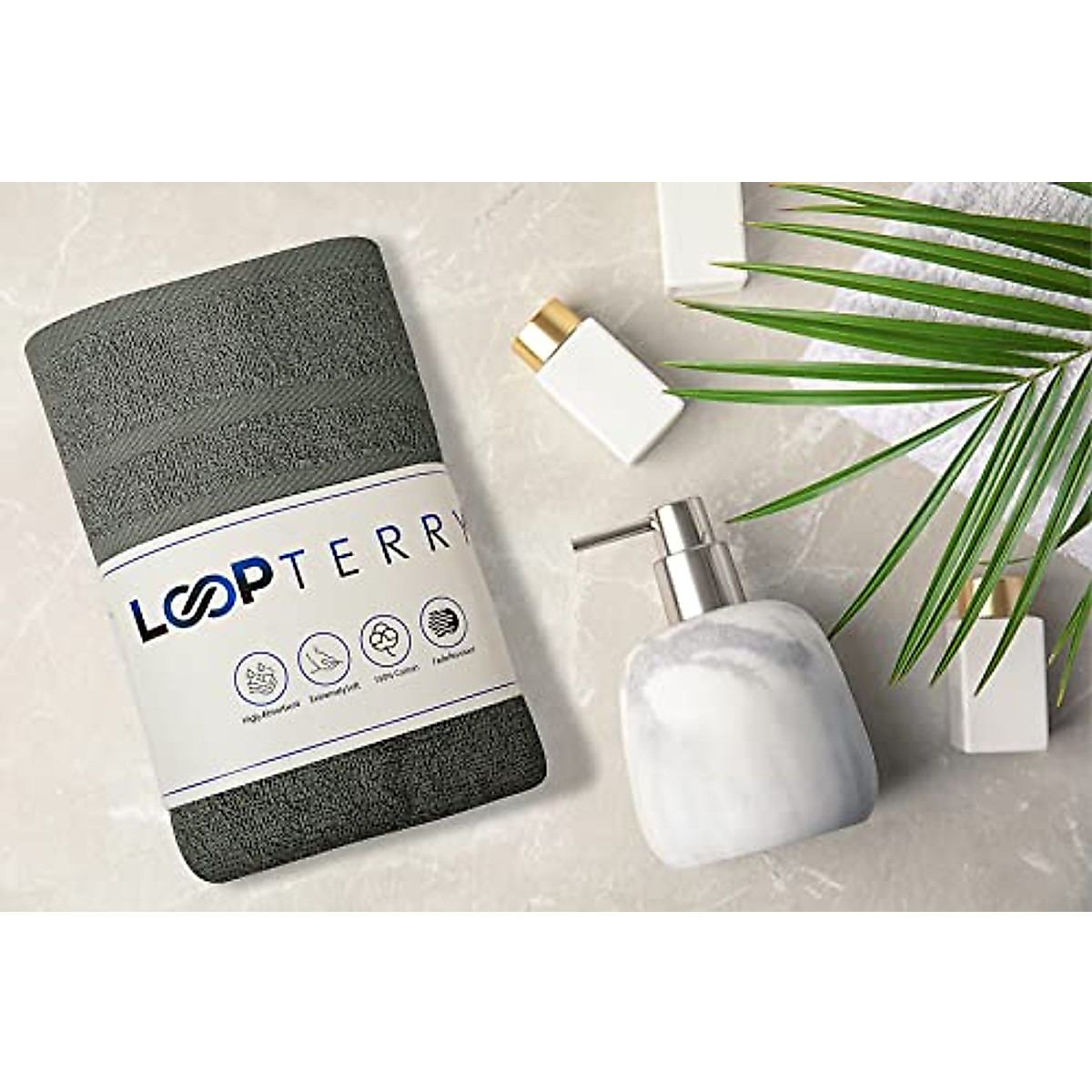 LOOP TERRY Bath Towel Set - 100% Cotton 6 Pack 24 x 46 Quick Dry Towels. Lightweight & Absorbent, 500 GSM Soft Towels use for Bath, Pool, Spa, Gym, Guest Bathroom, Ideal for Daily Drying