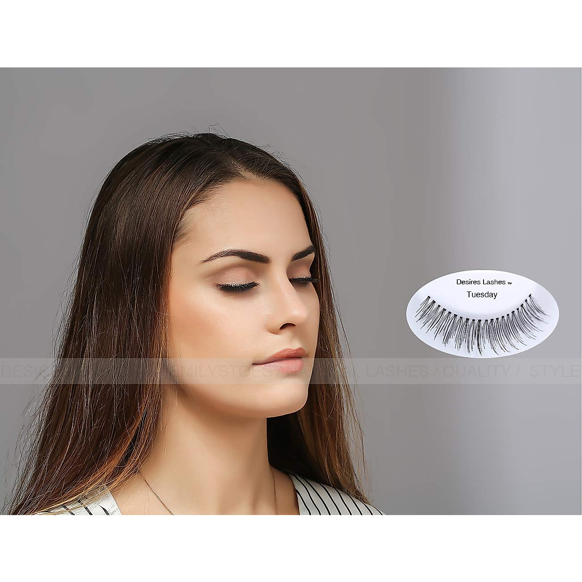 DESIRES LASHES By EMILYSTORES Natural Strip Eyelashes Multipack 5Pairs Per Kits, 01 Monday (02Tuesday)