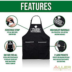 Funny Apron for Men - Mr. Good Looking is Cooking - BBQ Grill Apron for a Husband, Dad, Boyfriend or any Friend that Cooks Like a Master Chef by Aller Home and Kitchen (Mr. Good Looking is Cooking)