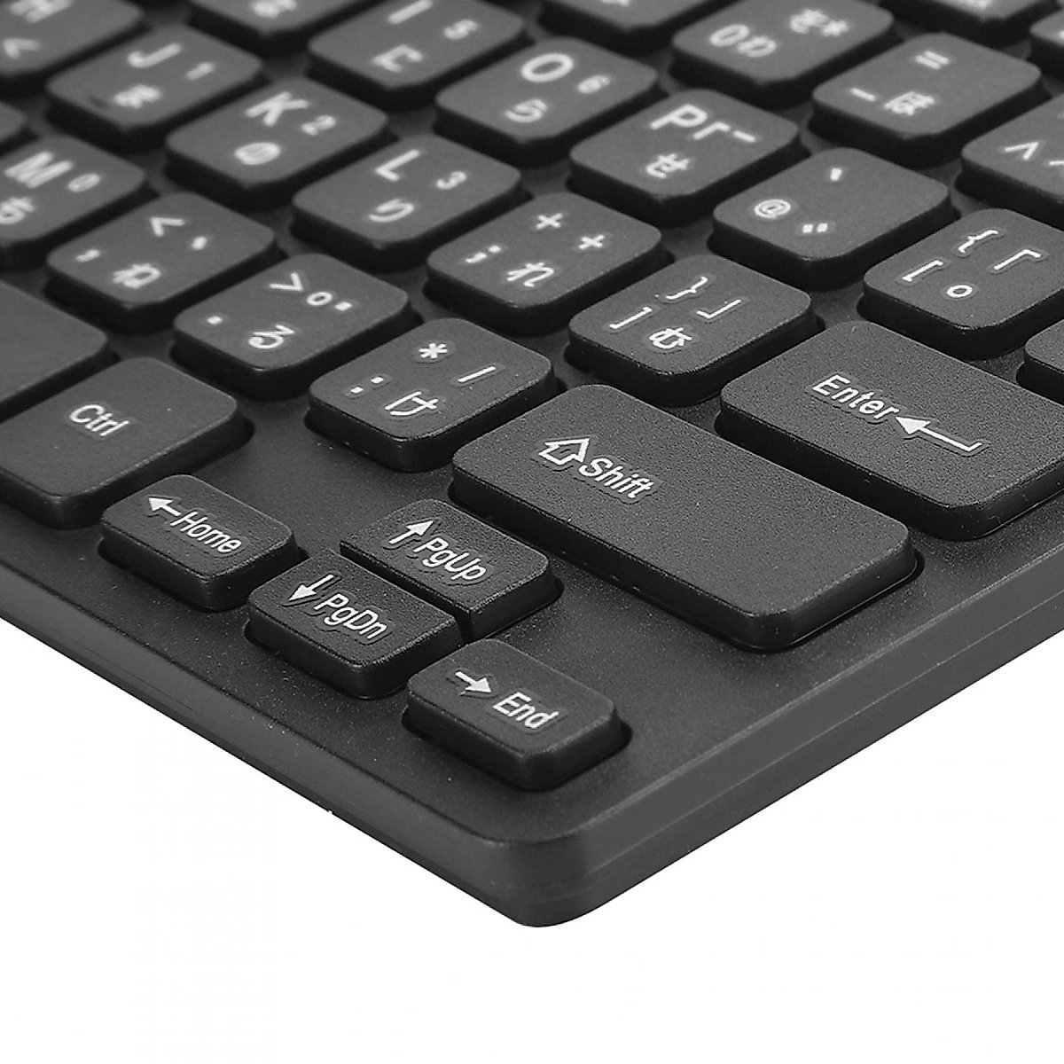 Wired Mini Japanese Keyboard,USB Interface Keyboard with White Japanese Lettering for Computer, Mute Ultra-Thin 78 Key Japanese English Black USB Wired Computer Keyboard(Black)