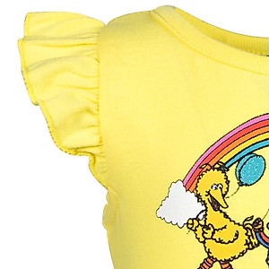 Sesame Street Bert and Ernie Big Bird Cookie Monster Infant Baby Girls Tulle Dress Yellow 18 Months