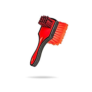 Adam's Double Sided Car Detailing Brush Wheel Brush & Tire Brush for Wheel Cleaning | Soft, Durable Chemical Resistant Bristles Against The Harshest Wheel & Tire Cleaner