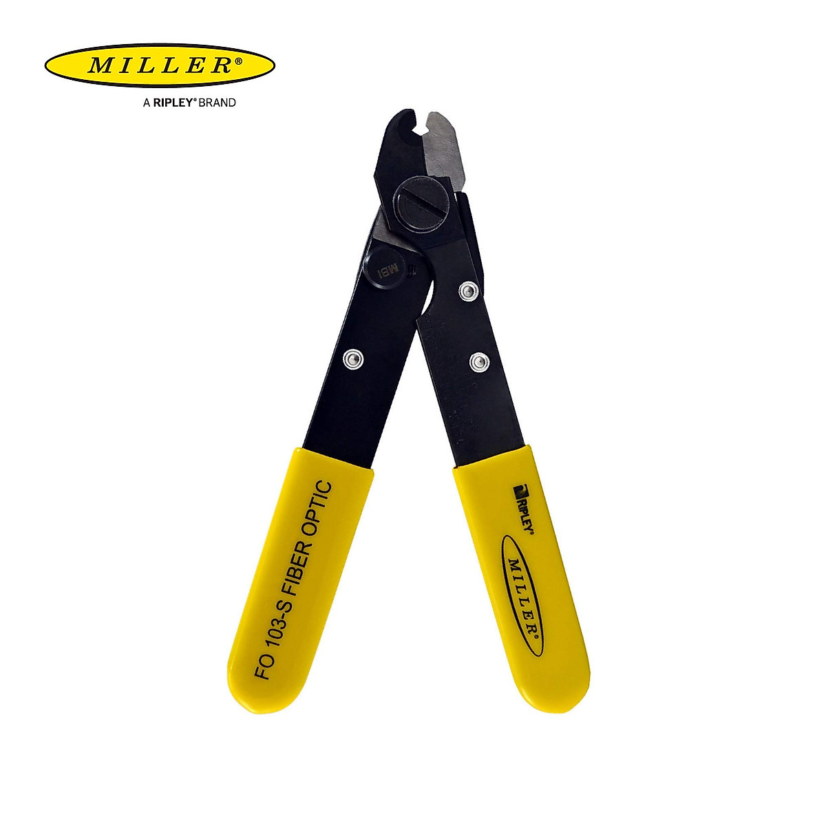 Miller FO 103-S Series Single Hole Fiber Optic Stripper for Working Technicians and Electricians, Safe Cable Tool with V-Shaped Opening, Easily Portable Wire Strippers, 2.72 Ounces