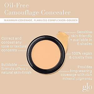 Glo Skin Beauty Oil-Free Camouflage Concealer - Correct and Conceal Imperfections, Blemishes & Dark Spots, Nourishing Makeup for a More Even Complexion (Golden)