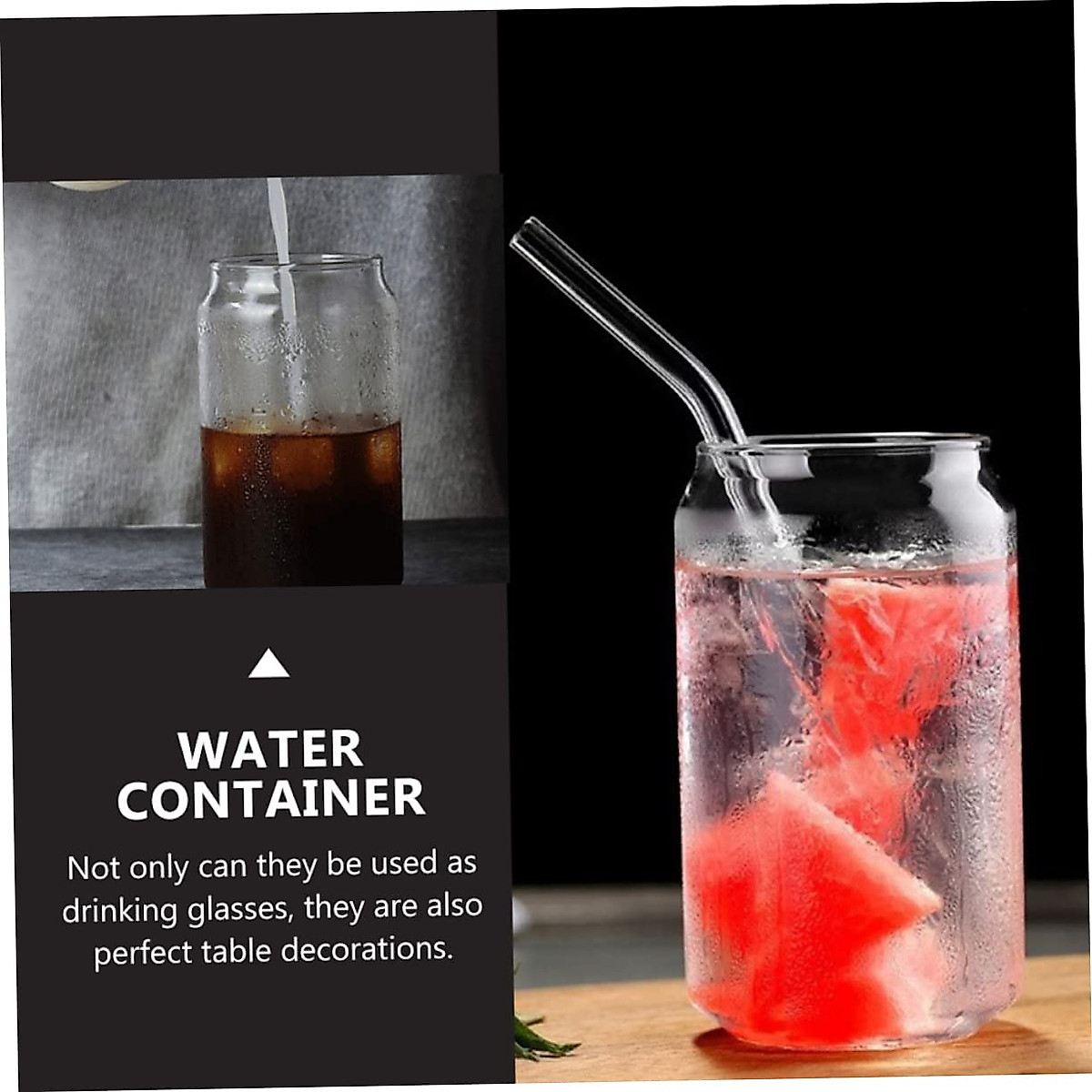 HAKIDZEL 2Pcs can cup glass cups beer mugs clear coffee mugs canned drinks glass drinking glasses vodka glasses Water Mug Ring-pull Can Shaped Cup household soda can golf cup beer can