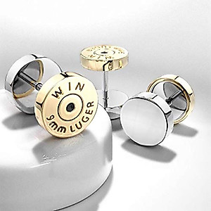Covet Jewelry Bullet Gold IP 16 Gauge 316L Surgical Steel Fake Plugs