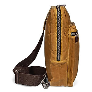 Kolo Derby Shoulder Sling Bag, Cross-Body Shoulder Strap, Organic Waxed Cotton Canvas, Ochre