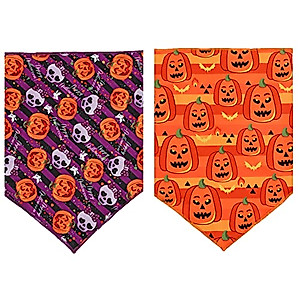 2 Pack Dog Bandana Halloween, Triangle Bibs Scarf for Halloween, Holiday Pet Neckerchief for Dogs Pets