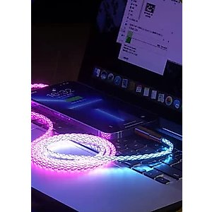 Luzis RGB Ambient Light Super Fast Charging Cable, Suitable for Apple, Fast Charging Data Cord for iPhone Pro/Pro Max 13, 12, 11, XS, XR, X, 8, 7, 6 More