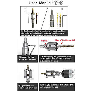 ASNOMY Tungsten Carbide Tipped Hole Saw Drill Bit for Hard Metal, 4 Inch T.C.T Hole Saw Cutter with 2pcs Titanium-Plated Pilot Drill bit for Metal, Stainless Steel, Iron, Wood, Plastic
