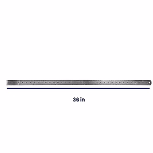 Pacific Arc Stainless Steel Ruler with 8th, 16th,32nd, and 64th Inch Graduations, 36 Inches
