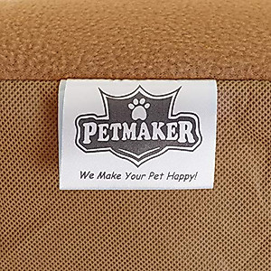 Pyramid - Cat Houses for Indoor Cats with Removable Foam Cat Bed for Kittens or Small Dogs by PETMAKER (Brown) 12 Inch