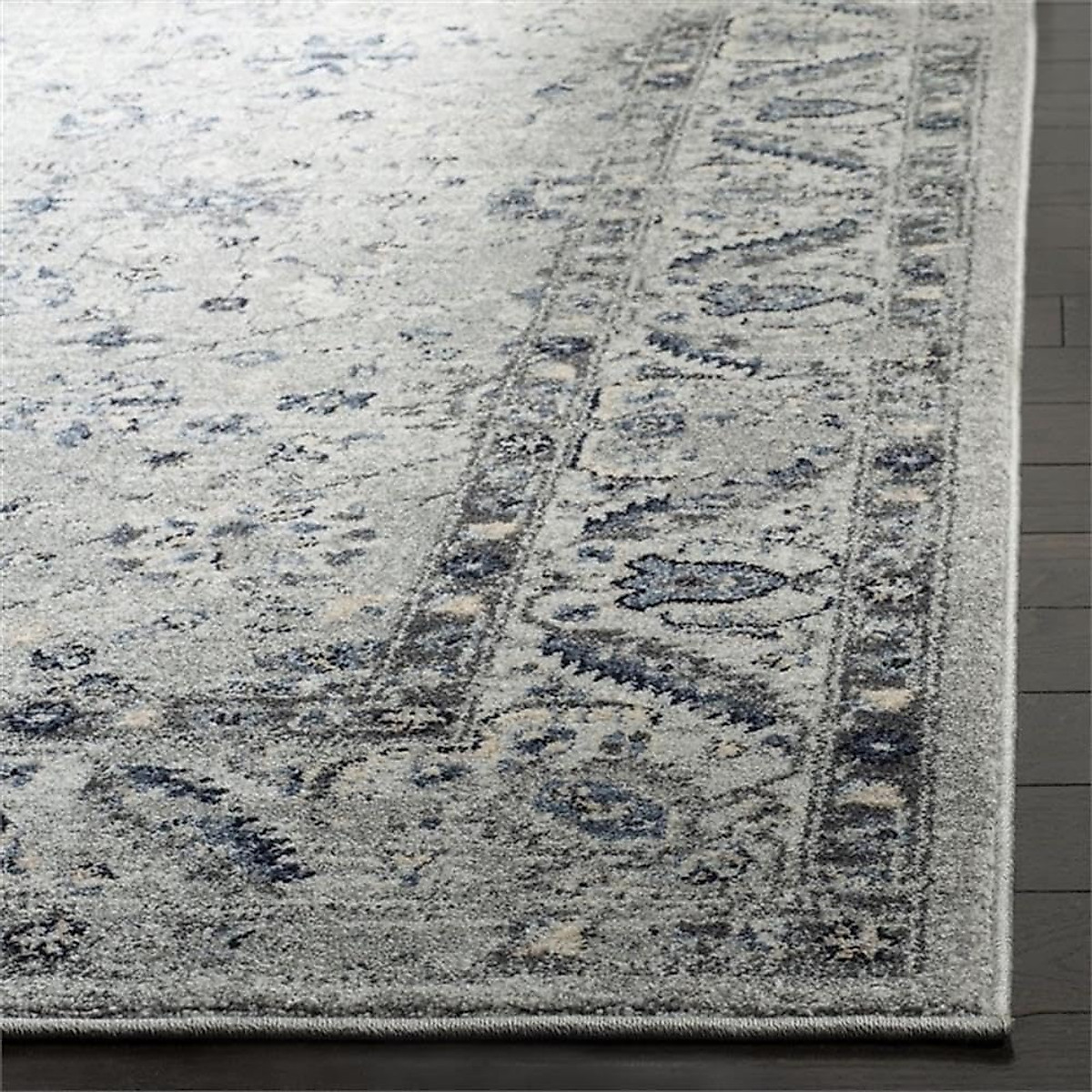 SAFAVIEH Charleston Collection Area Rug - 9' x 12', Grey & Dark Grey, Oriental Distressed Design, Non-Shedding & Easy Care, Ideal for High Traffic Areas in Living Room, Bedroom (CHL413F)