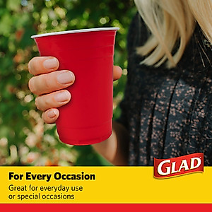Glad Everyday Disposable Plastic Cups for Everyday Use | Red Plastic Cups Strong and Sturdy Red Plastic Party Cups for All Occasions, 16 Oz Cups (100 Count)