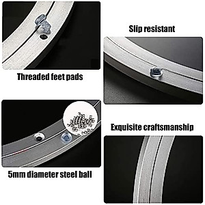 8/12/32 Inch Heavy Duty Steel Lazy Susan Bearing,Heavy Duty Aluminium Rotating Lazy Susan Turntable,360 Degree Rotating Turn Table Ring,Various sizes to choose from (Color : Silver, Size : 350mm (14