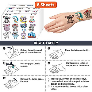 Koala Temporary Tattoos Birthday Party Supplies Decorations 96PCS Cute Tattoos Stickers Party Favors Kids Gifts Girls Boys Classroom School Prizes Themed