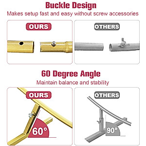 AnBaiMei 7 Ft Round Wedding Arch Stand with Metal Base for Flower Balloon Decoration, Circle Backdrop Stand Frame for Ceremony, Birthday Party, Baby Shower, Gold