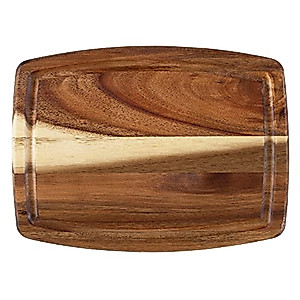 TB Home 8" Acacia Wood Serving & Cutting Board with Juice Groove