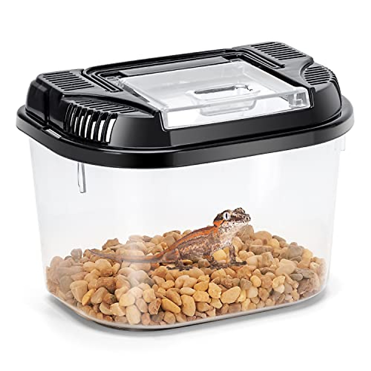 Plastic Reptile Terrarium, Nobleza Reptile Tank with Handle for Lizard Hermit Crab Turtle, Portable Reptile Enclosure for Tarantula Spider Tortoise Cricket, Medium Critter Keeper for Small Animal