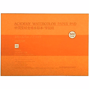 MEEDEN 5X7" Watercolor Paper Block, 20 Sheets (140lb/300gsm), Smooth Surface 100% Cotton, Hot Press, Acid-Free Art Paper for Painting & Drawing, Wet, Mixed Media