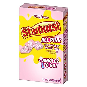 SINGLES TO GO! Starburst Variety pack 5 box, 5 flavor (Raspberry, Cherry, Fruit Punch, Strawberry and Lemon)