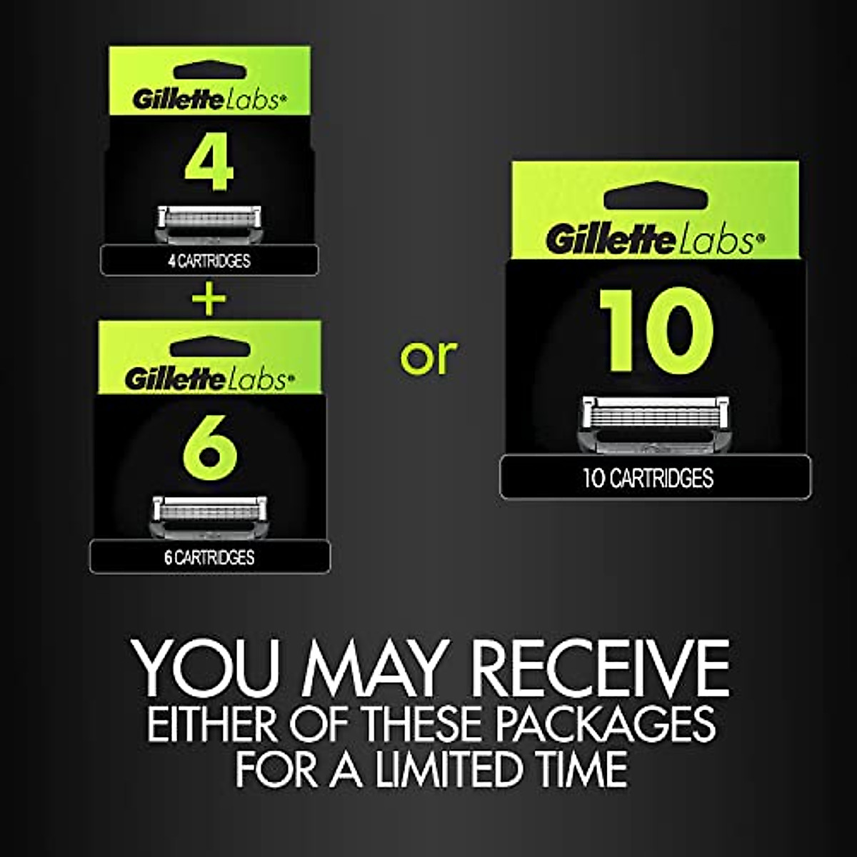 Gillette Mens Razor Blade Refills with Exfoliating Bar by GilletteLabs, Compatible Only with GilletteLabs Razors with Exfoliating Bar and Heated Razor, 10 Razor Blade Cartridges