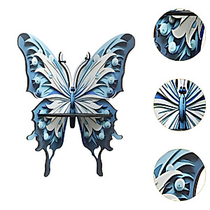 Leefasy Butterfly Corner Shelf Storage Rack Wall Shelf Aesthetic Display Shelf Wood Floating Shelf for Living Room, Style A