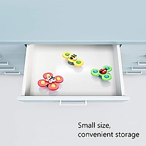 Suction Toys for Baby, 3PC Baby Bath Toys with Rotation Suction Cup for Baby Dining Table/Bathing/Travelling